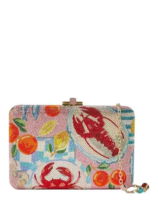 Judith Leiber Slim Slide Amalfi Crystal-embellished Seafood-motif Clutch Mini Bag - Pink