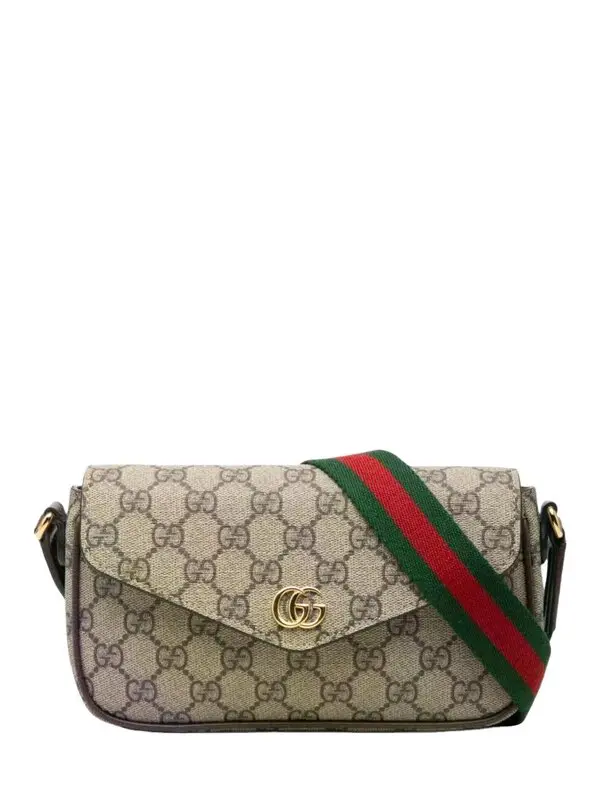 Gucci Gg Supreme Web Ophidia Pochette Crossbody Bag - Neutrals
