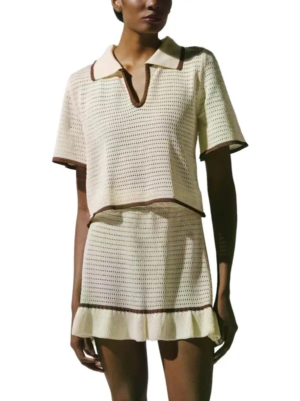 BAOBAB Carlotta V-neck Knit T-shirt - Neutrals