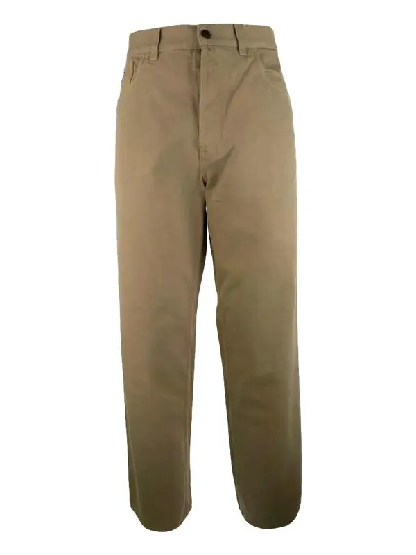 Prada Logo Plaque Straight Leg Jeans - Brown