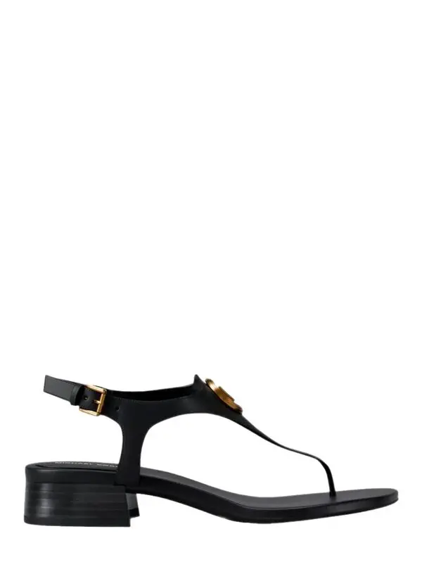 Michael Kors Mckenzie Logo Plaque Sandals - Black