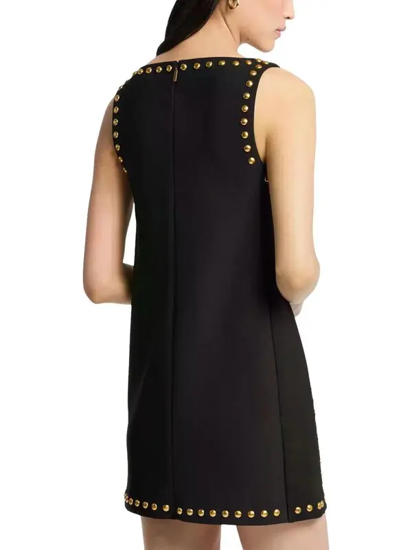 Michael Kors Stud Embellished V-neck Mini Dress - Black