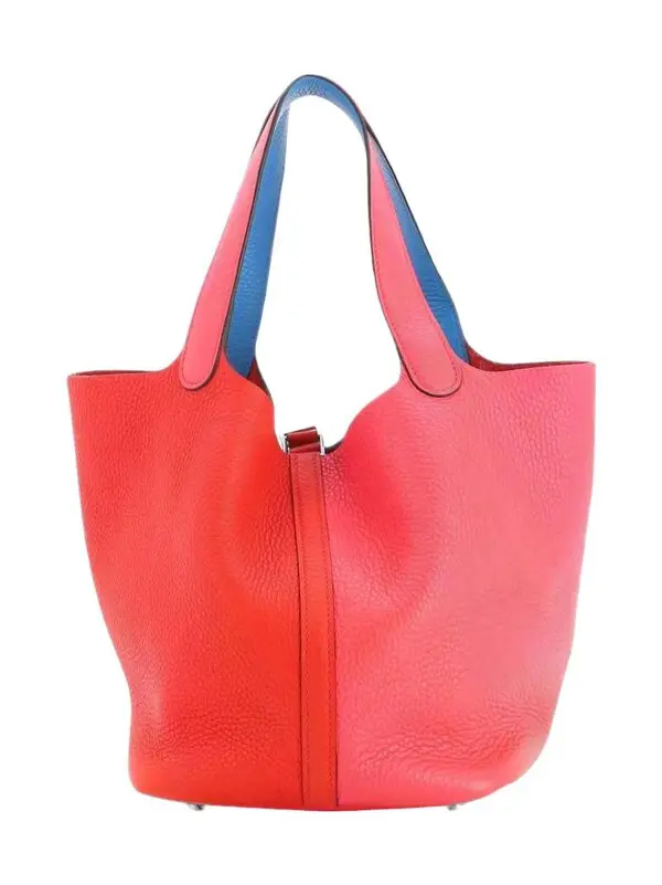 Hermès Casaque Picotin Lock Bag Clemence Mm Bucket Bag - Blue