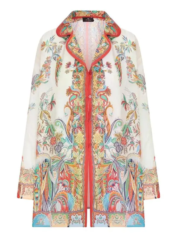 Etro Paisley Print Silk Shirt - Neutrals