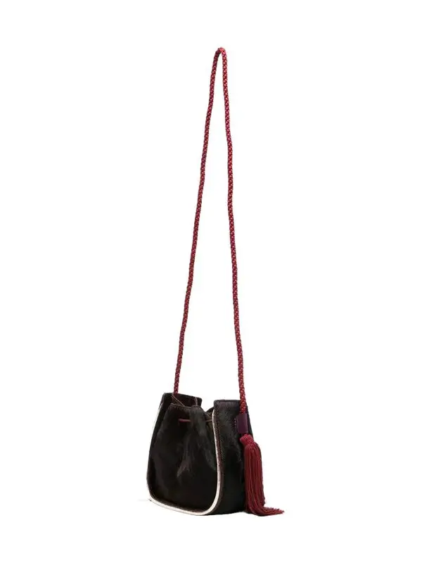 FORTE_FORTE Tassel-detail Drawstring Shoulder Bag - Red