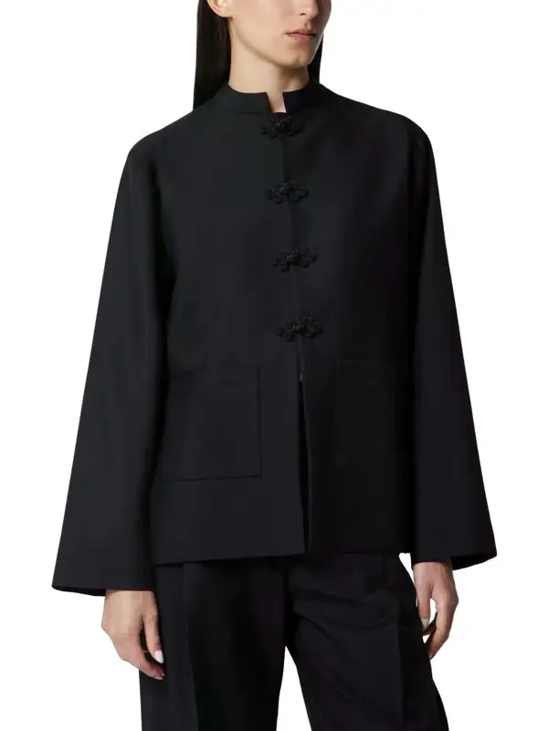 RÓHE Pankou Closure Mandarin Collar Jacket - Black