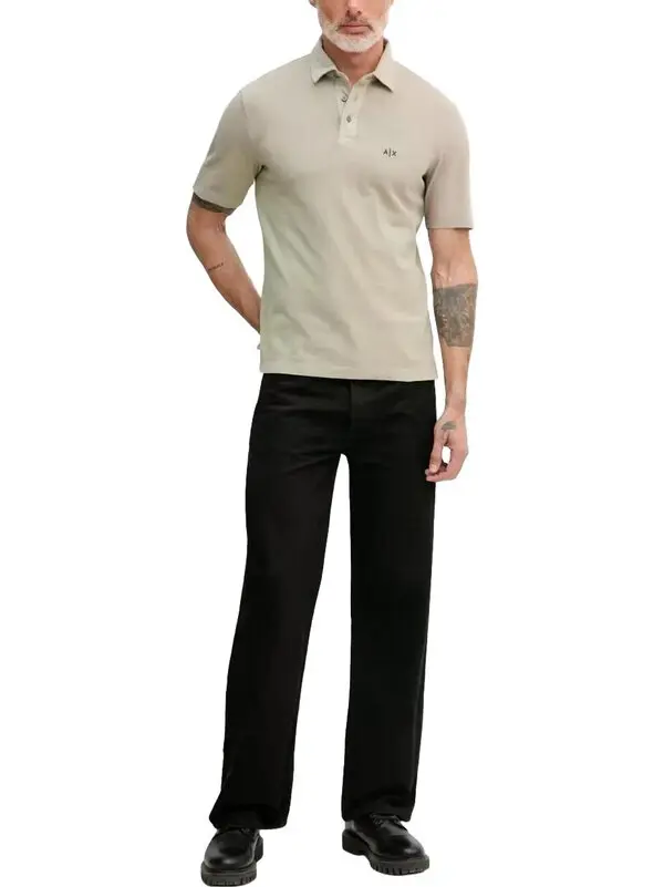Armani Exchange Logo-embroidered Polo Shirt - Neutrals