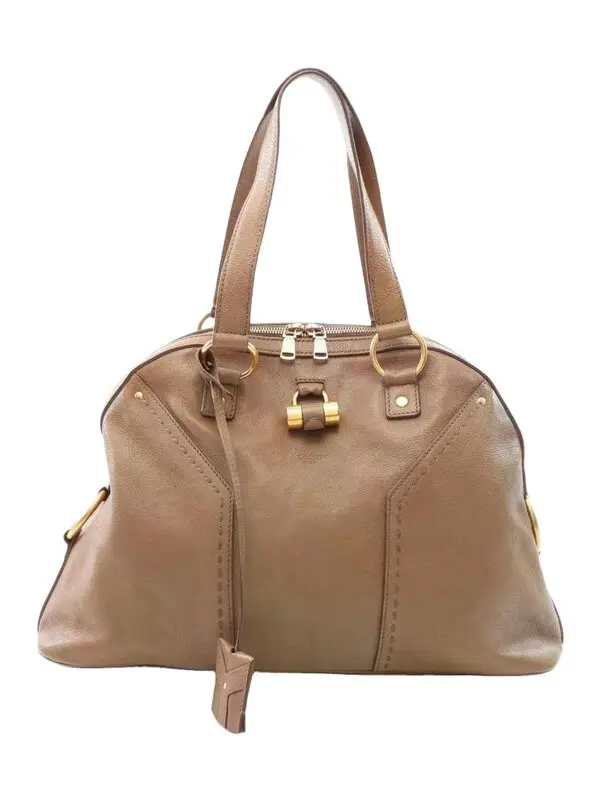 Saint Laurent Grained Leather Top Handle Bag - Brown