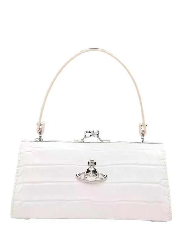 VIVIENNE WESTWOOD Doll Croc-embossed Leather Top Handle Bag - Neutrals