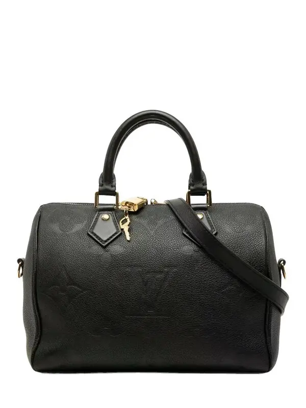LOUIS VUITTON Monogram Giant Empreinte Speedy Bandouliere 25 Satchel - Black