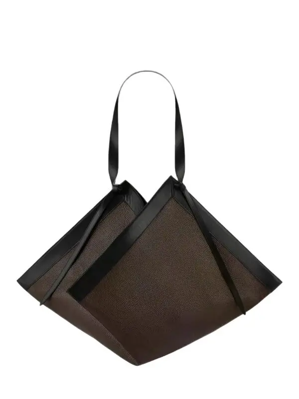 Yuzefi Large Wonton Pebble-grain Tote Bag - Brown
