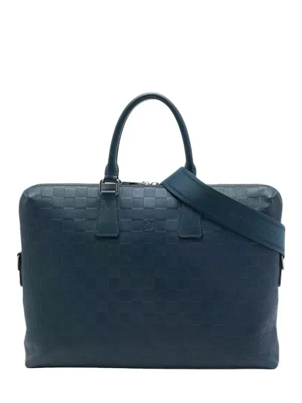 LOUIS VUITTON 2014 Damier Infini Porte Documents Jour Business Bag - Blue