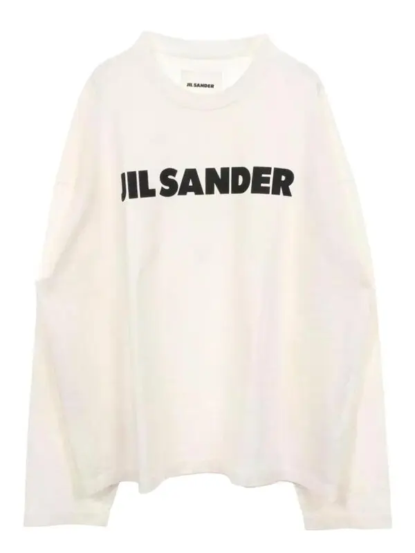 JIL SANDER 2010s Logo-print Long-sleeved T-shirt - White