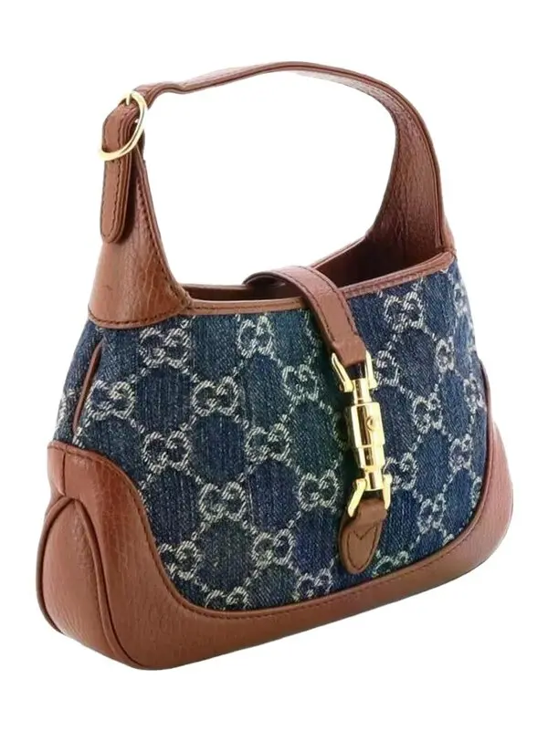 Gucci Jackie 1961 Hobo Gg Denim Mini Crossbody Bag - Blue