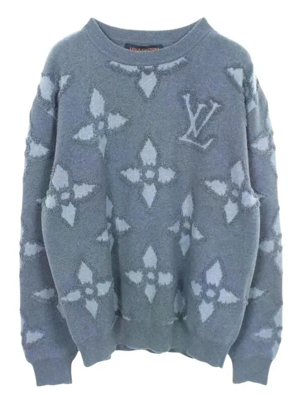 LOUIS VUITTON Monogram Jacquard Sweater - Blue