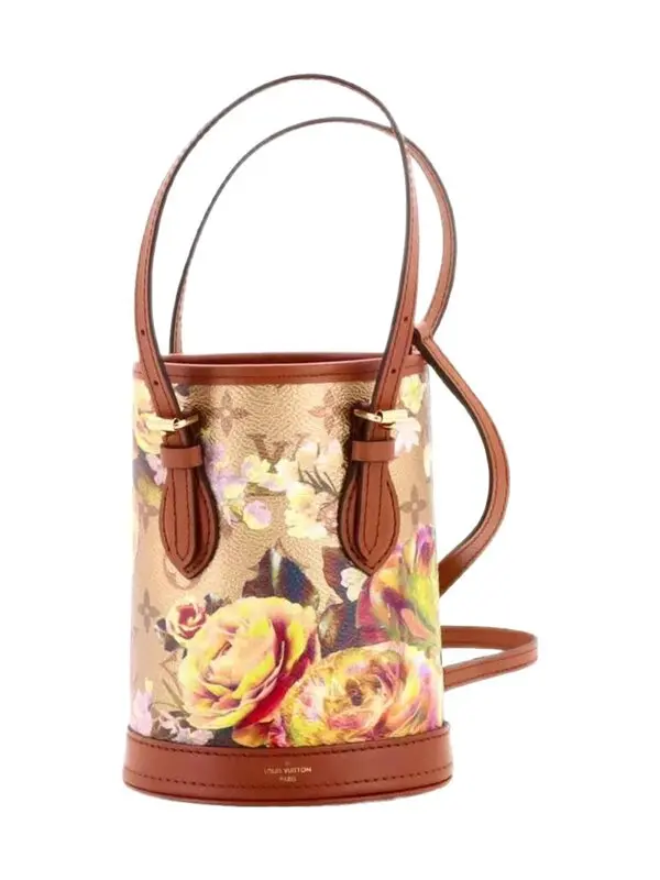 LOUIS VUITTON Limited Edition Garden Monogram Canvas Nano Bucket Bag - Brown