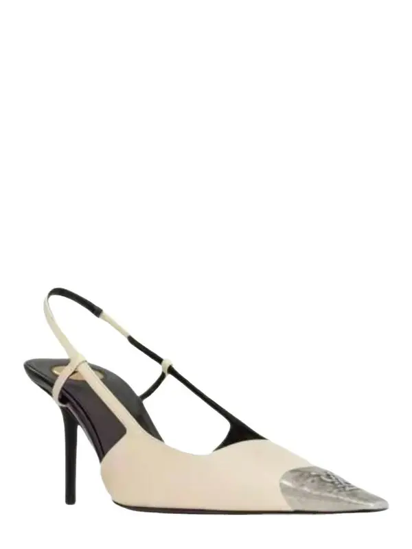 Saint Laurent Cassandra Plaque Pumps - Neutrals