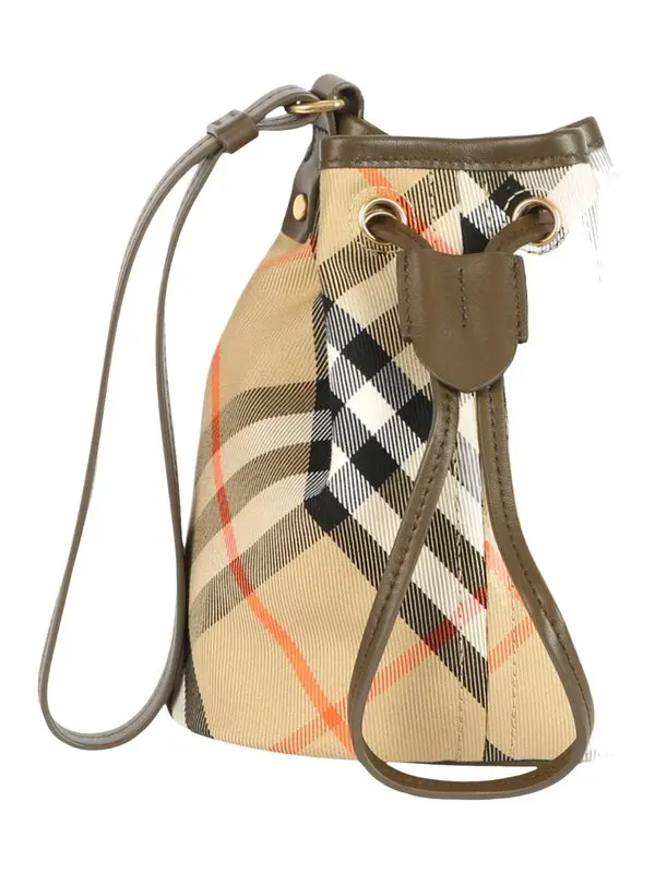 Burberry Check Drawstring Pouch 'sand - Tan