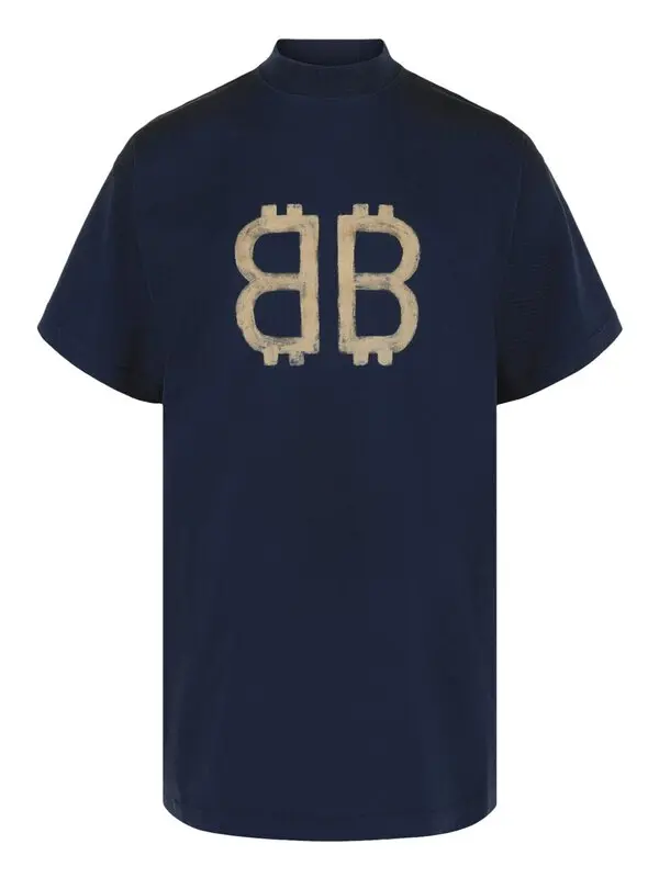 Balenciaga Crypto-print Vintage Cotton T-shirt 'washed - Blue