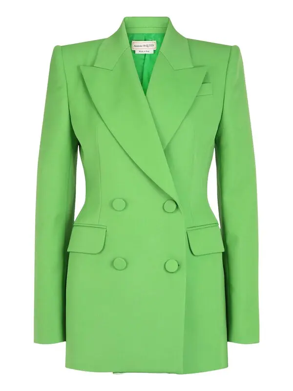 Alexander McQueen Fitted Double-breasted Blazer - Green