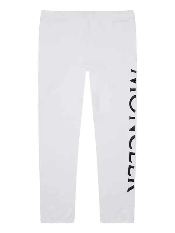 Moncler Split Embroidered Logo Track Pants - White