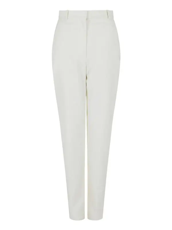 Alexander McQueen High Waisted Wool Pants - Cream