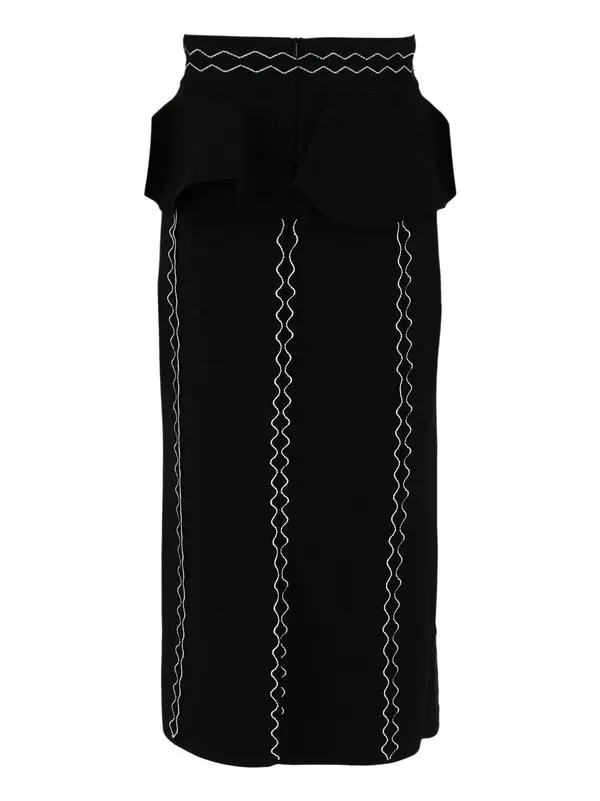 Alexander McQueen Peplum Midi Skirt - Black