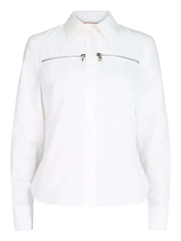 Alexander McQueen Zip-detailed Long-sleeve Shirt - White
