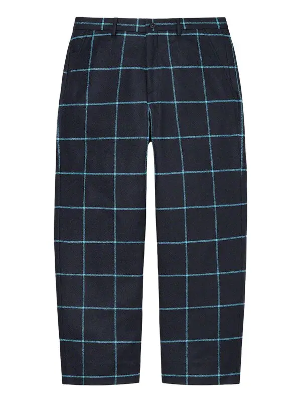 Supreme Windowpane Wool Trousers - Blue