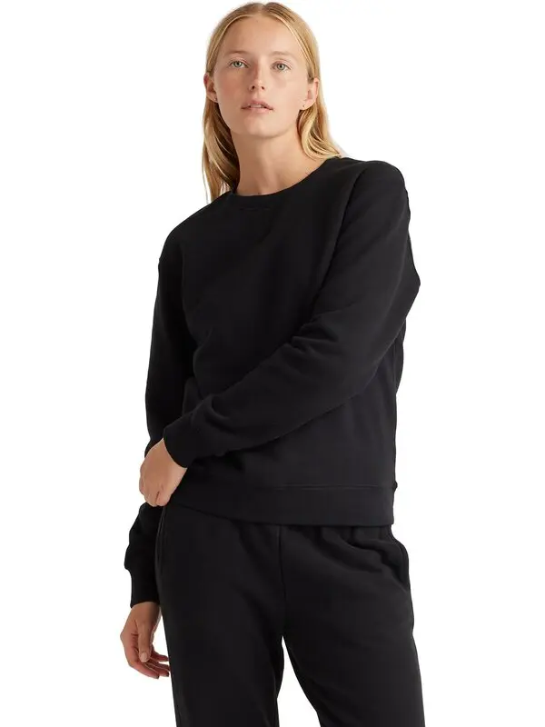 Quince Organic Heavyweight Boyfriend Crew Sweater - Black