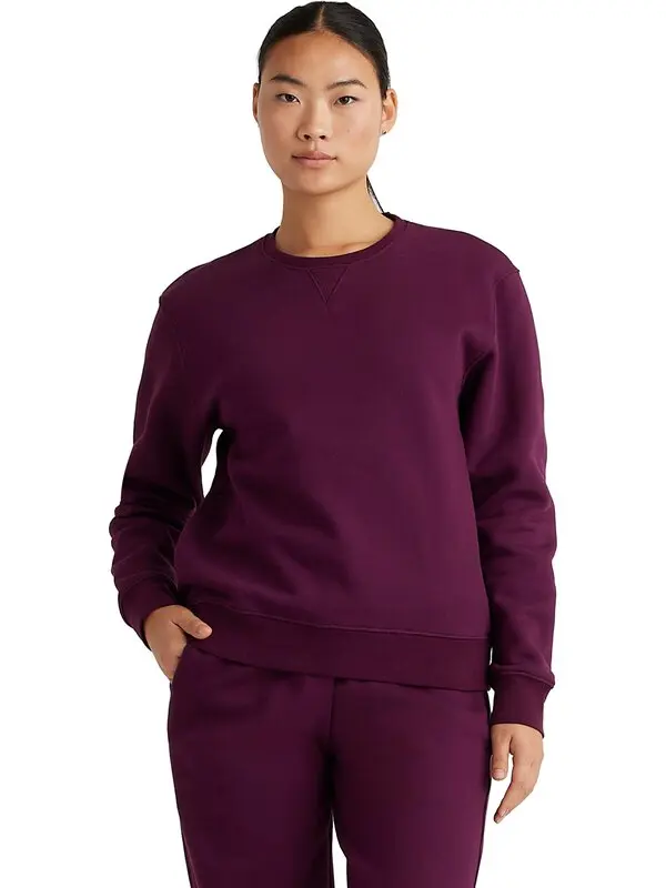 Quince Organic Heavyweight Boyfriend Crew Sweater - Plum
