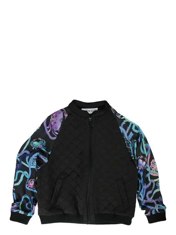 TRAMP IN DISGUISE Galia Jacket With Printed Raglan Sleeves - Black