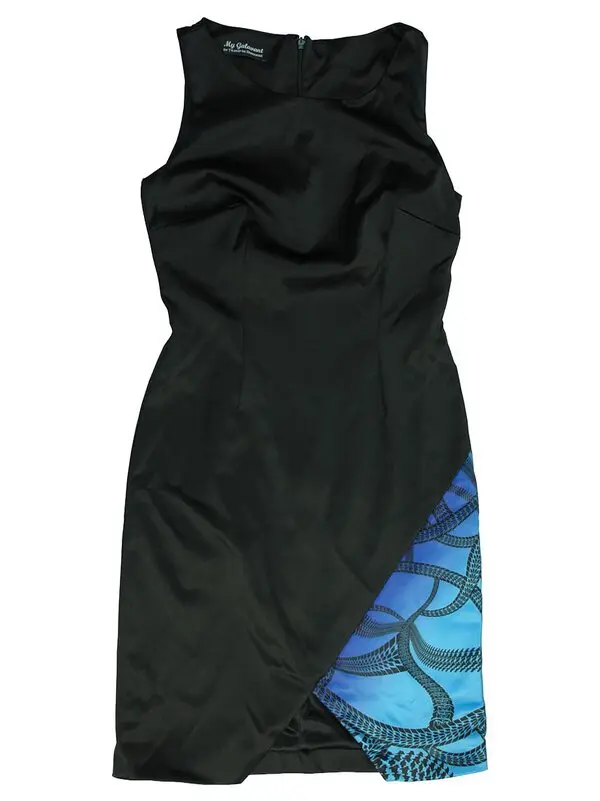 TRAMP IN DISGUISE Enni Dress With Digital Print And Cut-out Detail - Black