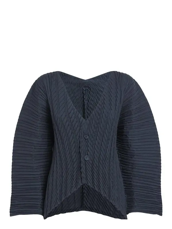 Issey Miyake Unfurling Pleats Cardigan - Blue
