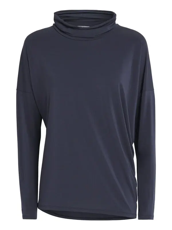 Issey Miyake Drape Jersey Long Sleeve Top - Blue