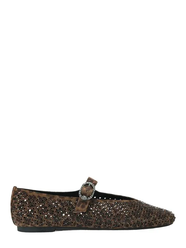 Kurt Geiger Embellished Suede Ballet Flats - Brown
