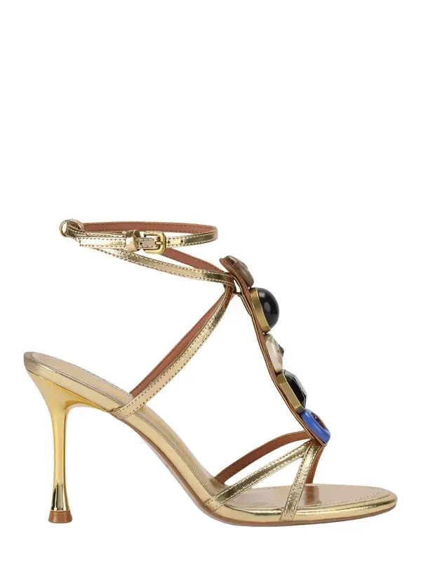 Kurt Geiger Embellished Stiletto Heeled Sandals - Gold