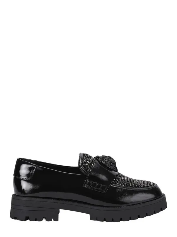 Kurt Geiger Embellished Eagle Loafers - Black