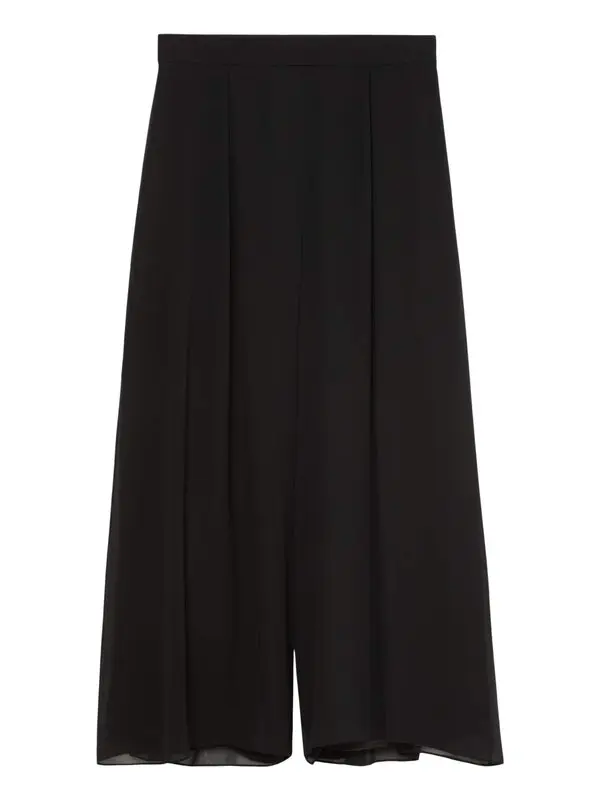 Marina Rinaldi Wide-leg Chiffon Trousers - Black