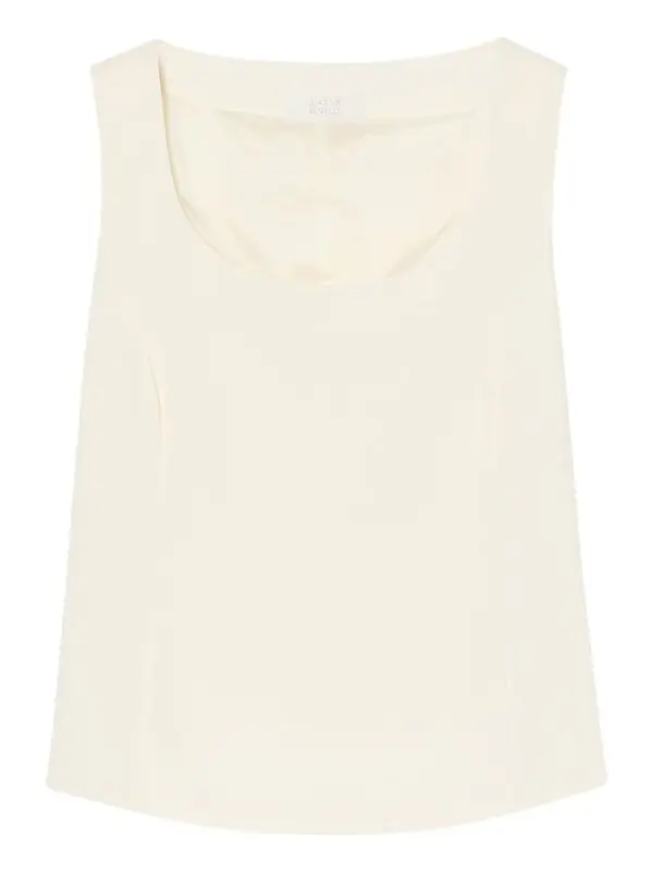 Marina Rinaldi Scoop Neck Waistcoat Top - Ivory