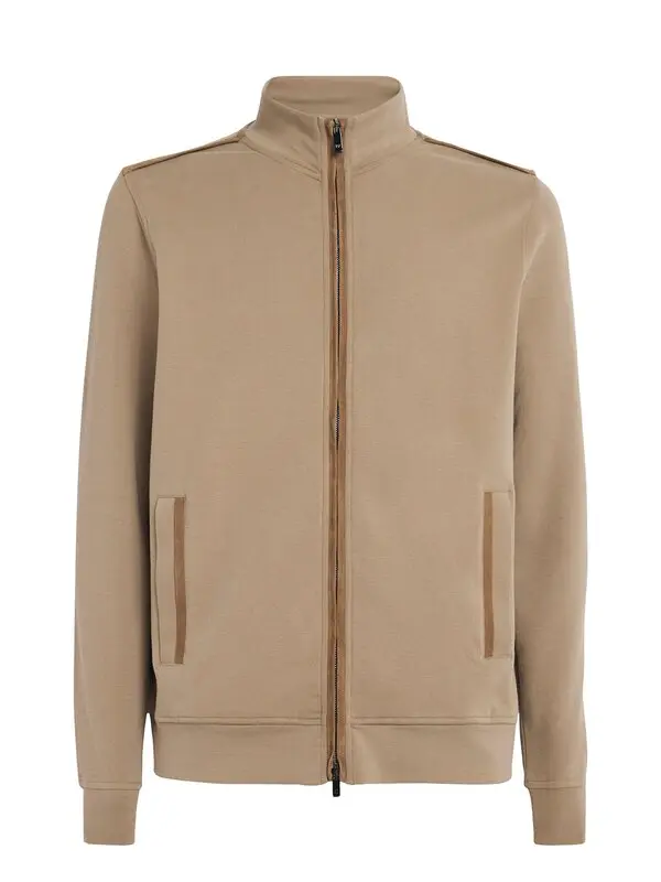 Pal Zileri Cotton-blend Zip-up Sweatshirt - Brown
