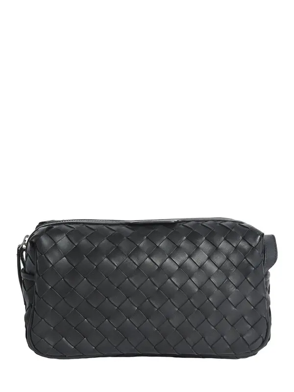 Officine Creative Woven Leather Armour 014 Wash Bag - Black
