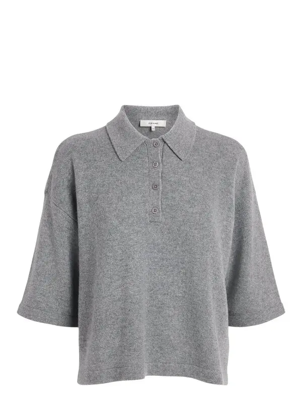 FRAME Cashmere The Academy Polo Shirt - Grey