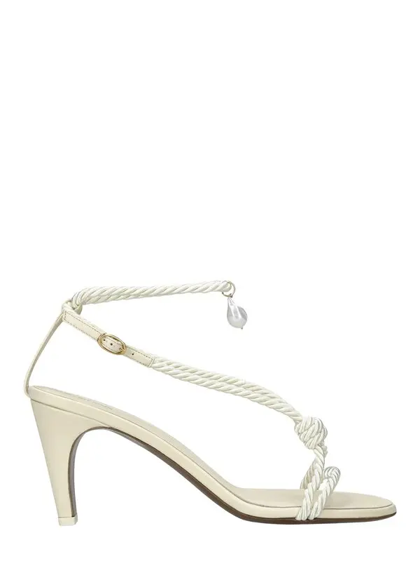 NEOUS Leather And Rope Heeled Sandals - Beige