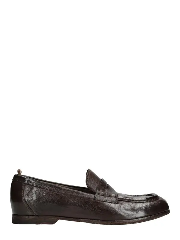Officine Creative Leather Badge Loafers - Brown
