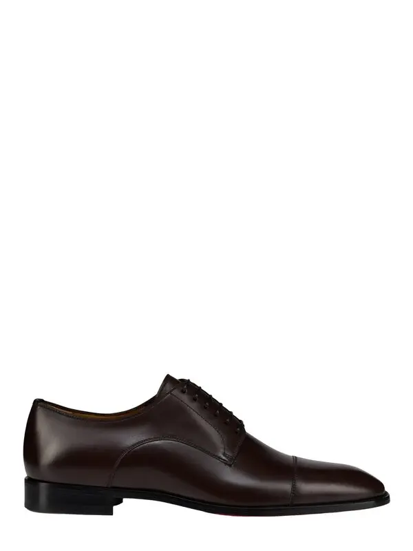 CHRISTIAN LOUBOUTIN Top 5 Leather Derby Shoes - Brown