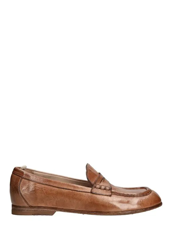 Officine Creative Leather Badge Loafers - Beige