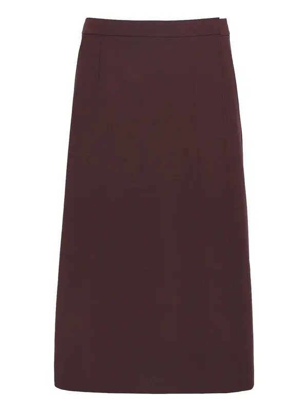 Lafayette 148 New York Stretch-wool Midi Skirt - Burgundy