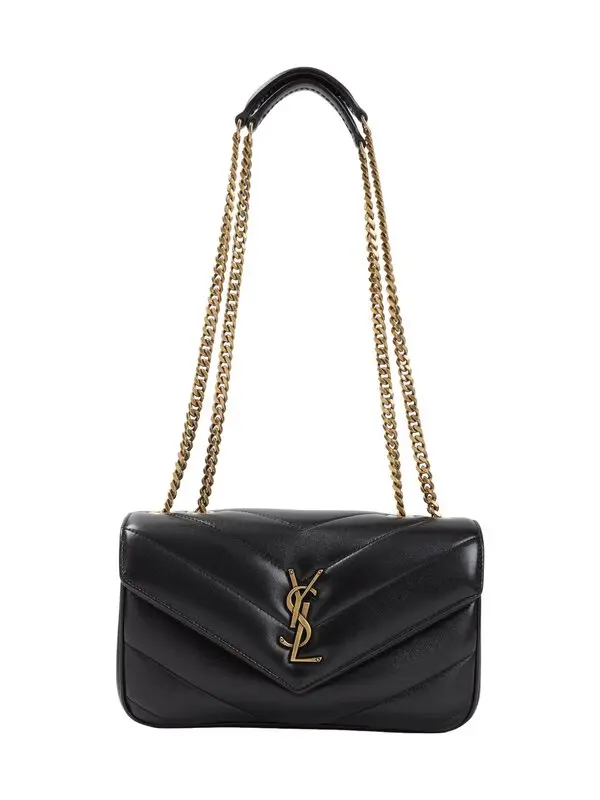 Saint Laurent Lou Lou Leather Handbag, W 24cm X H 14cm X D 6cm - Black