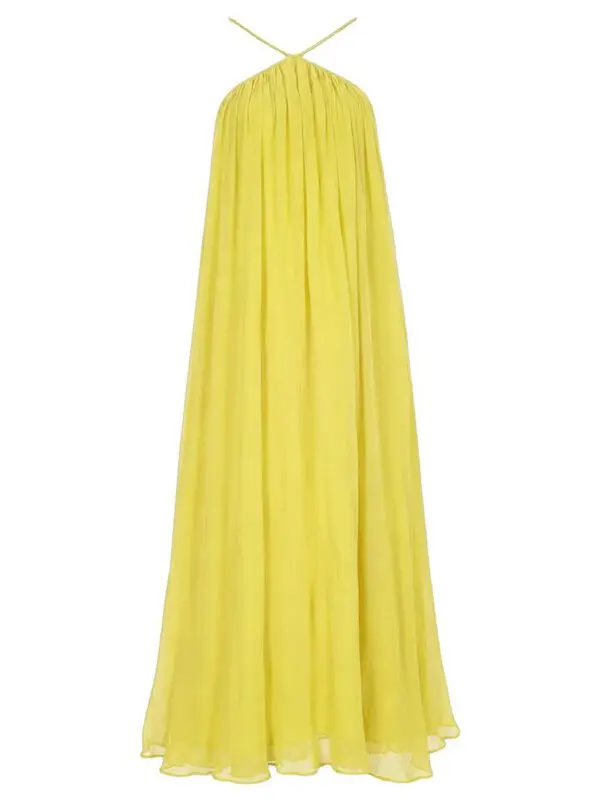 Staud Halter Neck Maxi Dress - Yellow